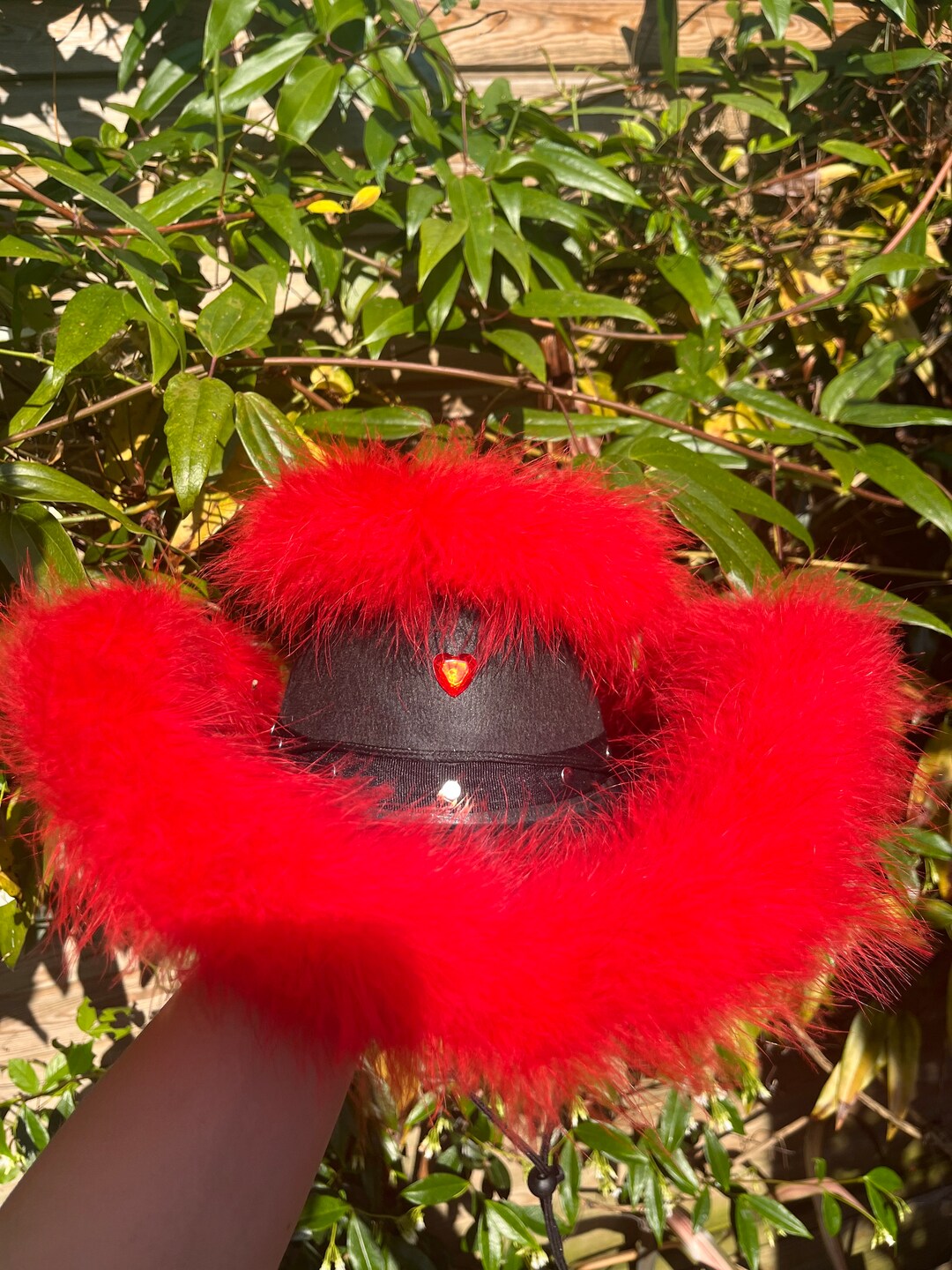 Red Mega Fluff Black Cowboy Hat - Etsy