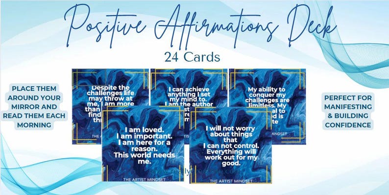 Positive Affirmation Deck - 24 Cards - Etsy