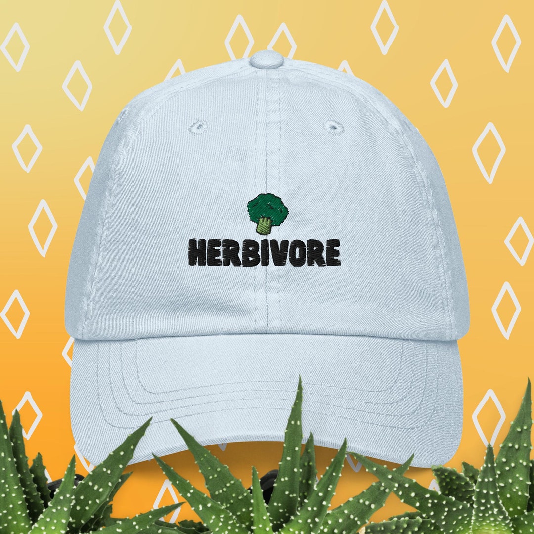 Embroidered Herbivore Brocolli Plant Based Vegetarian Pastel Baseball ...