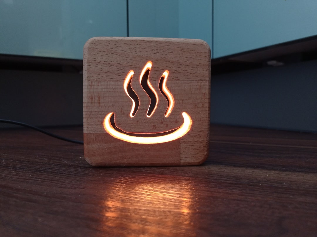 Japanese Onsen Hot Spring Decor Wooden LED Night Light / Table Light ...