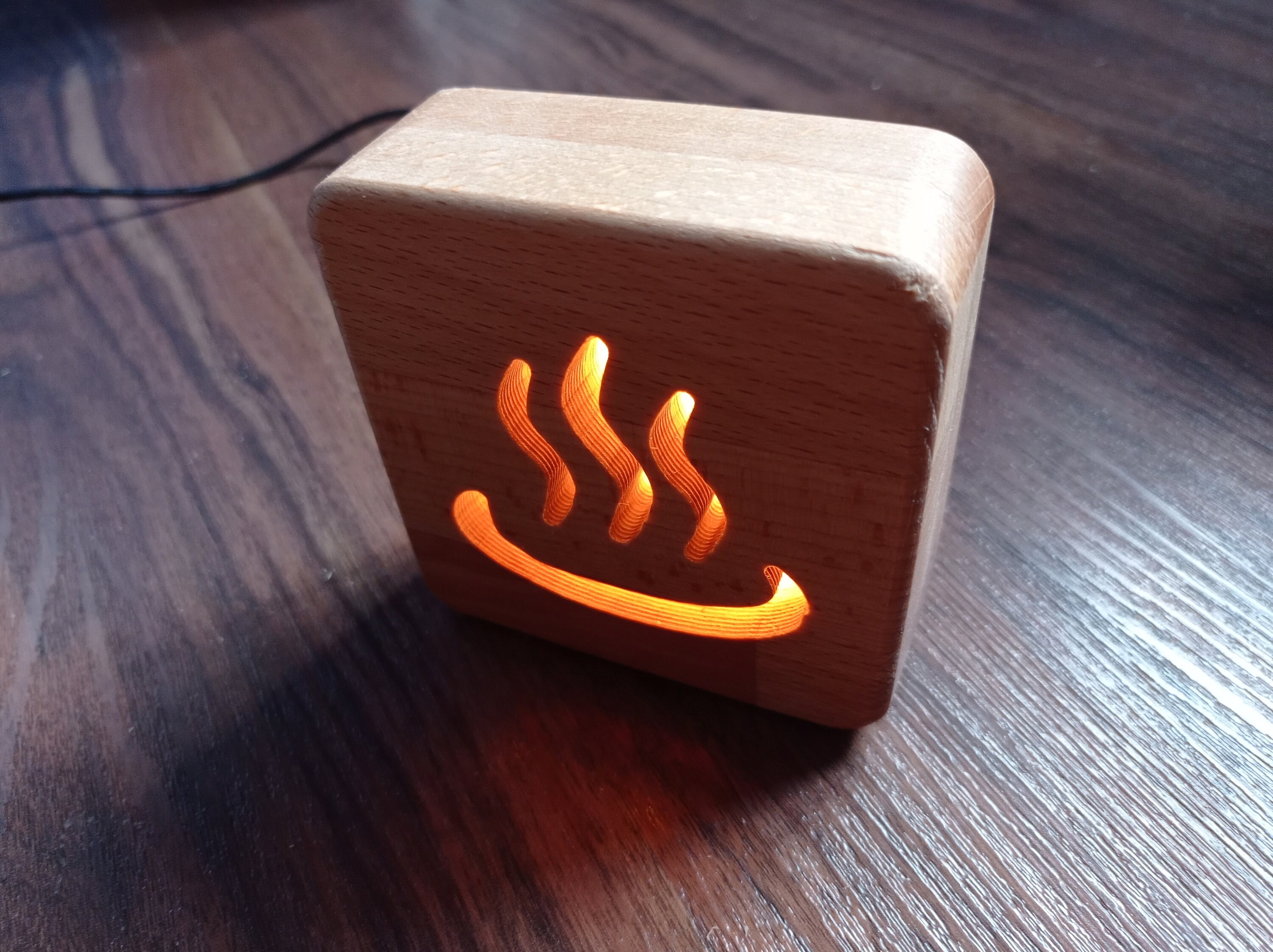 Japanese Onsen Hot Spring Decor Wooden LED Night Light / Table Light ...