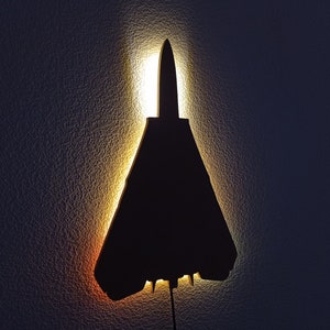F14 Tomcat Topgun - Jet Fighter Plane LED MDF Mural Lighting Decoration ...