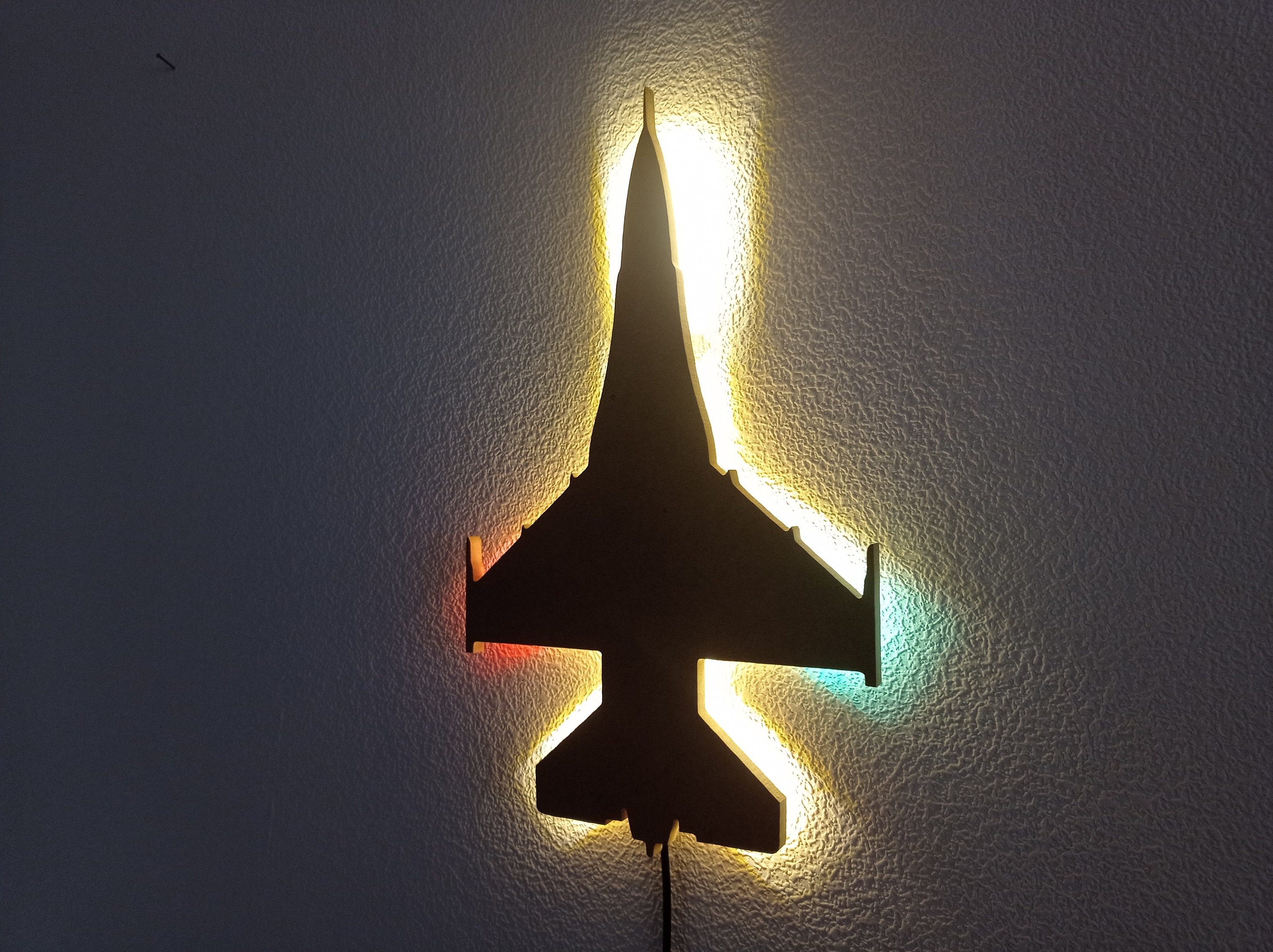 F16 Fighting Falcon Viper - Jet Fighter Plane LED Wood Wall Picture ...