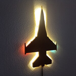 F16 Fighting Falcon Viper - Jet Fighter Plane LED Wood Wall Picture ...