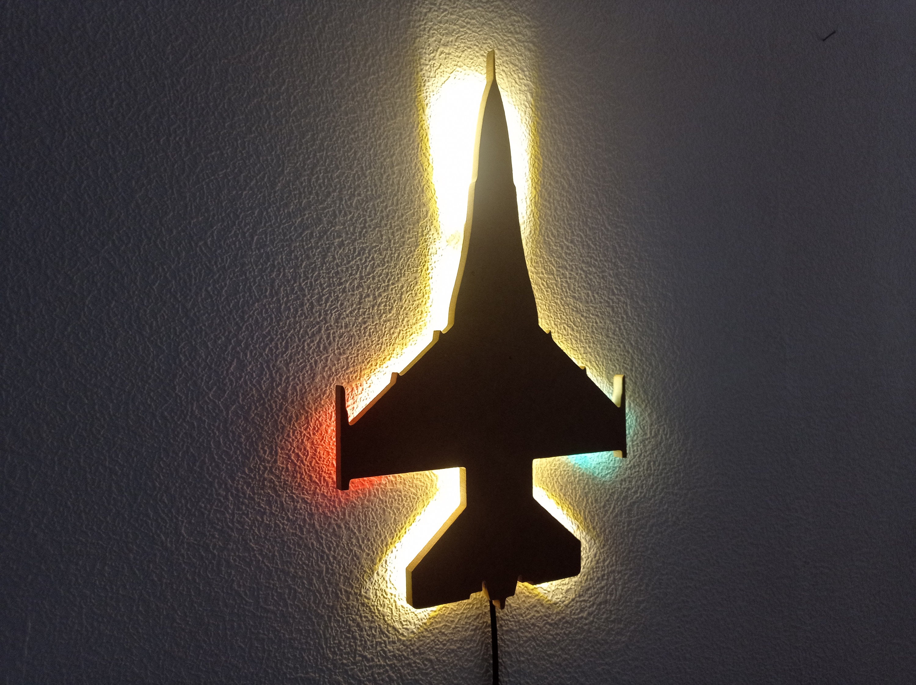F16 Fighting Falcon Viper - Jet Fighter Plane LED Wood Wall Picture ...