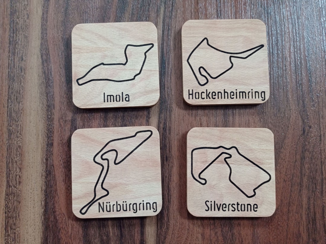 Formula One Track Wooden Coasters - F1 - Formula 1 - Track - Any F1 ...