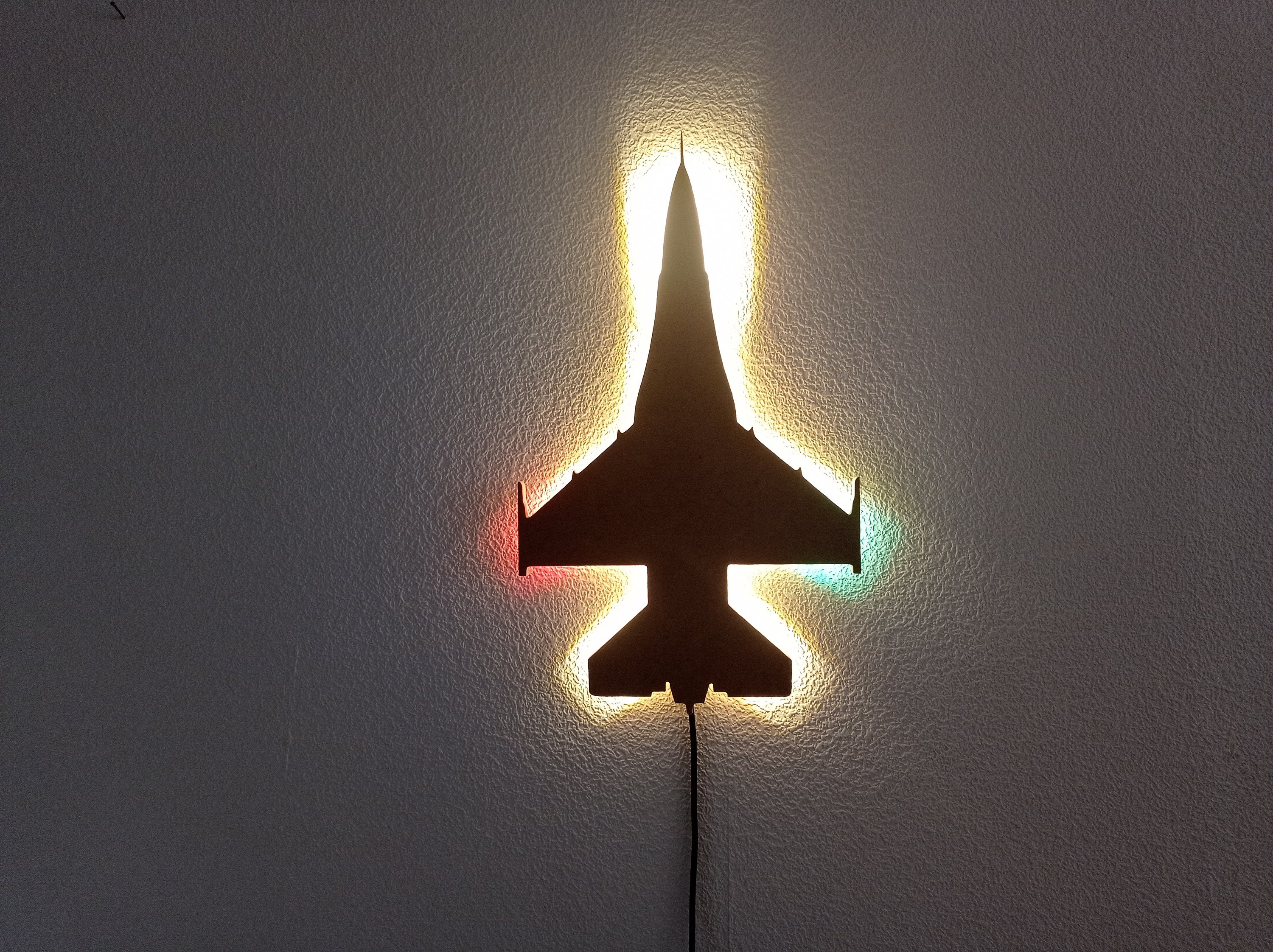 F16 Fighting Falcon Viper - Jet Fighter Plane LED Wood Wall Picture ...