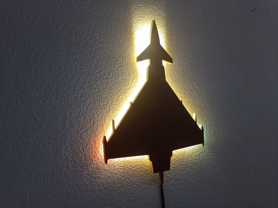 Eurofighter Typhoon - Jet Fighter Plane LED MDF Mural Lighting ...