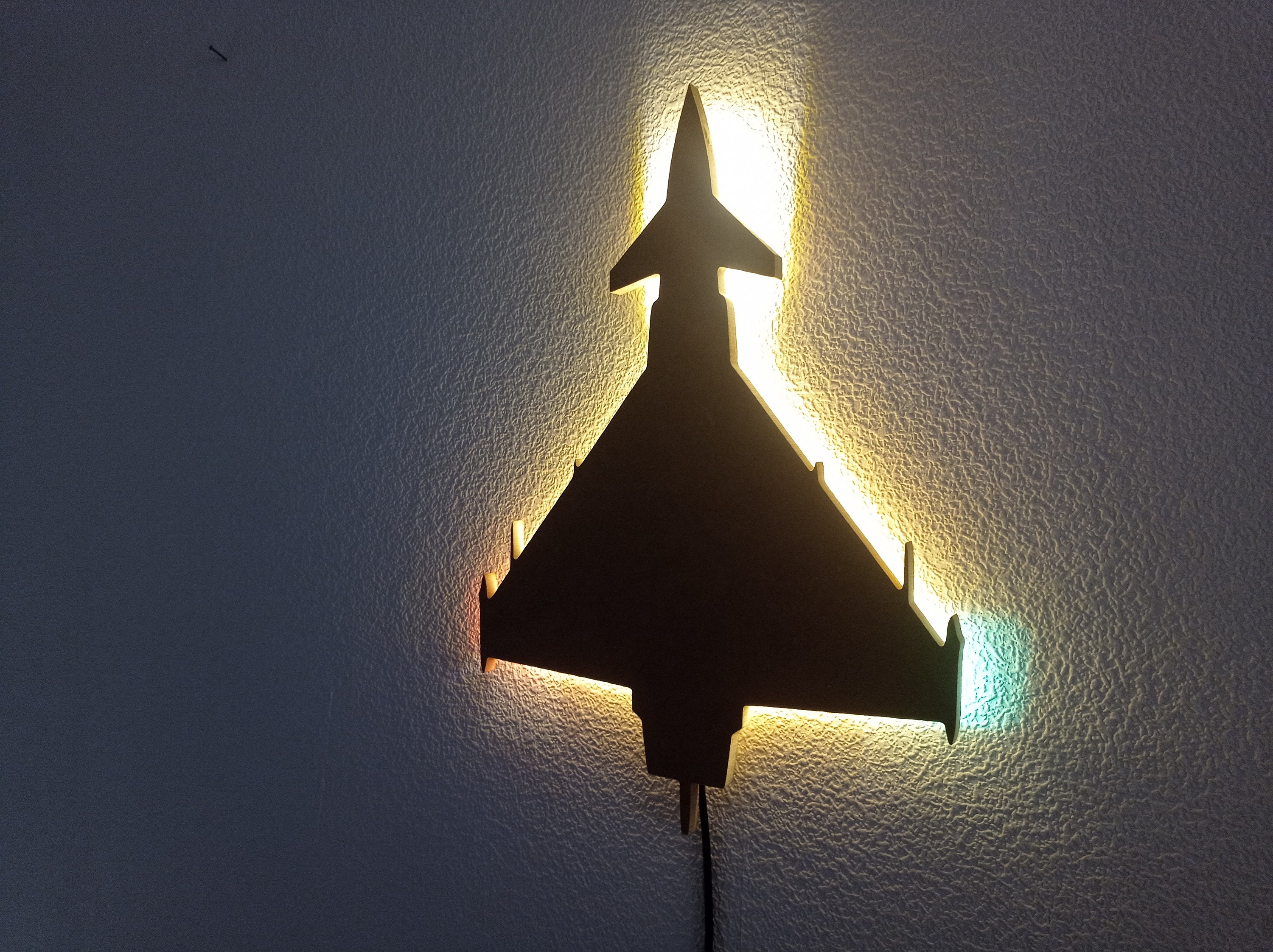 Eurofighter Typhoon Jet Fighter Plane LED MDF Mural Lighting Decoration ...