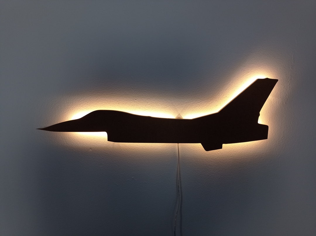 F16 Fighting Falcon Viper - Jet Fighter Aircraft LED MDF Wall Picture ...