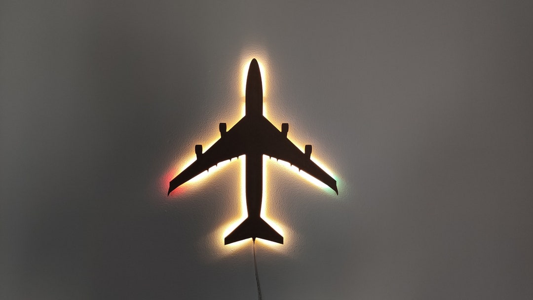B747 Boeing Queen of the Skies Airplane - LED Wood Mural, Lighting ...