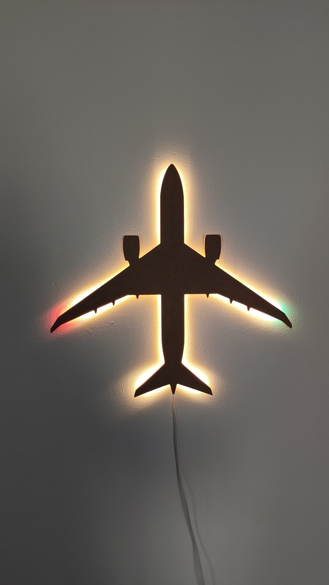 B787 Boeing Dreamliner Airplane - LED Wood Mural, Lighting Decoration ...