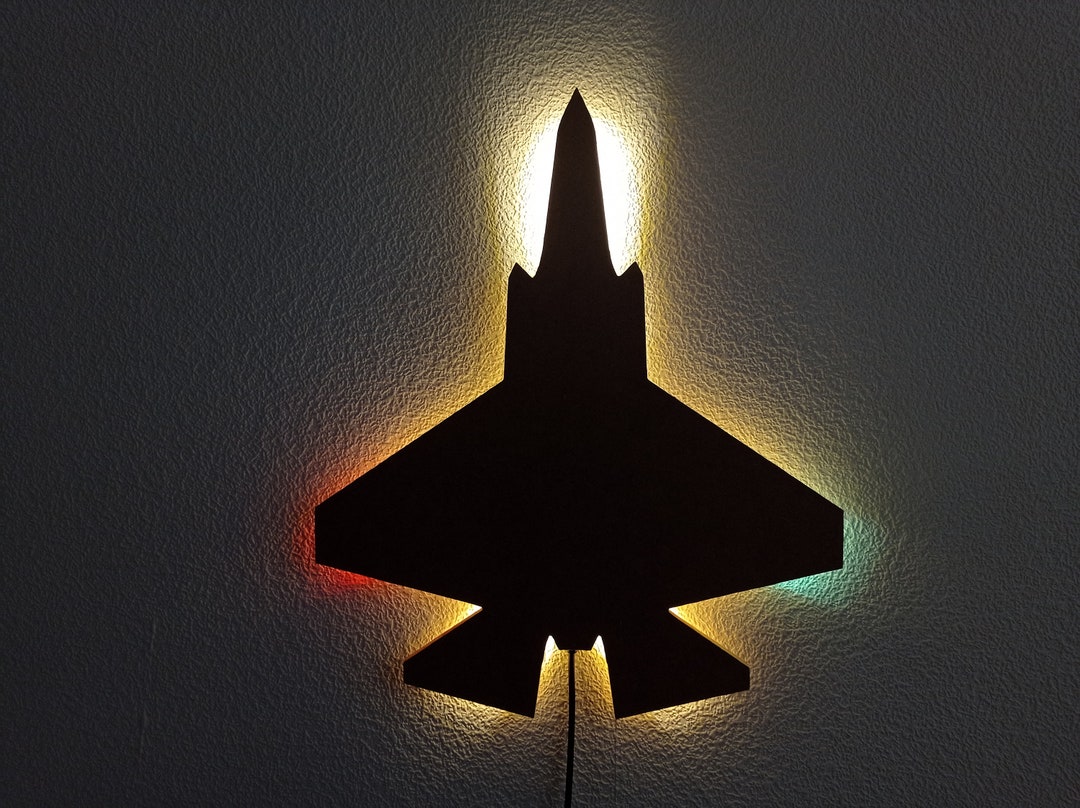 F35 F35C Lightning - Jet Fighter Aircraft LED MDF Wall Art, Lighting ...