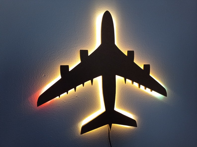 A380 Airbus Airplane LED MDF Mural, Lighting Decoration, Night Light ...