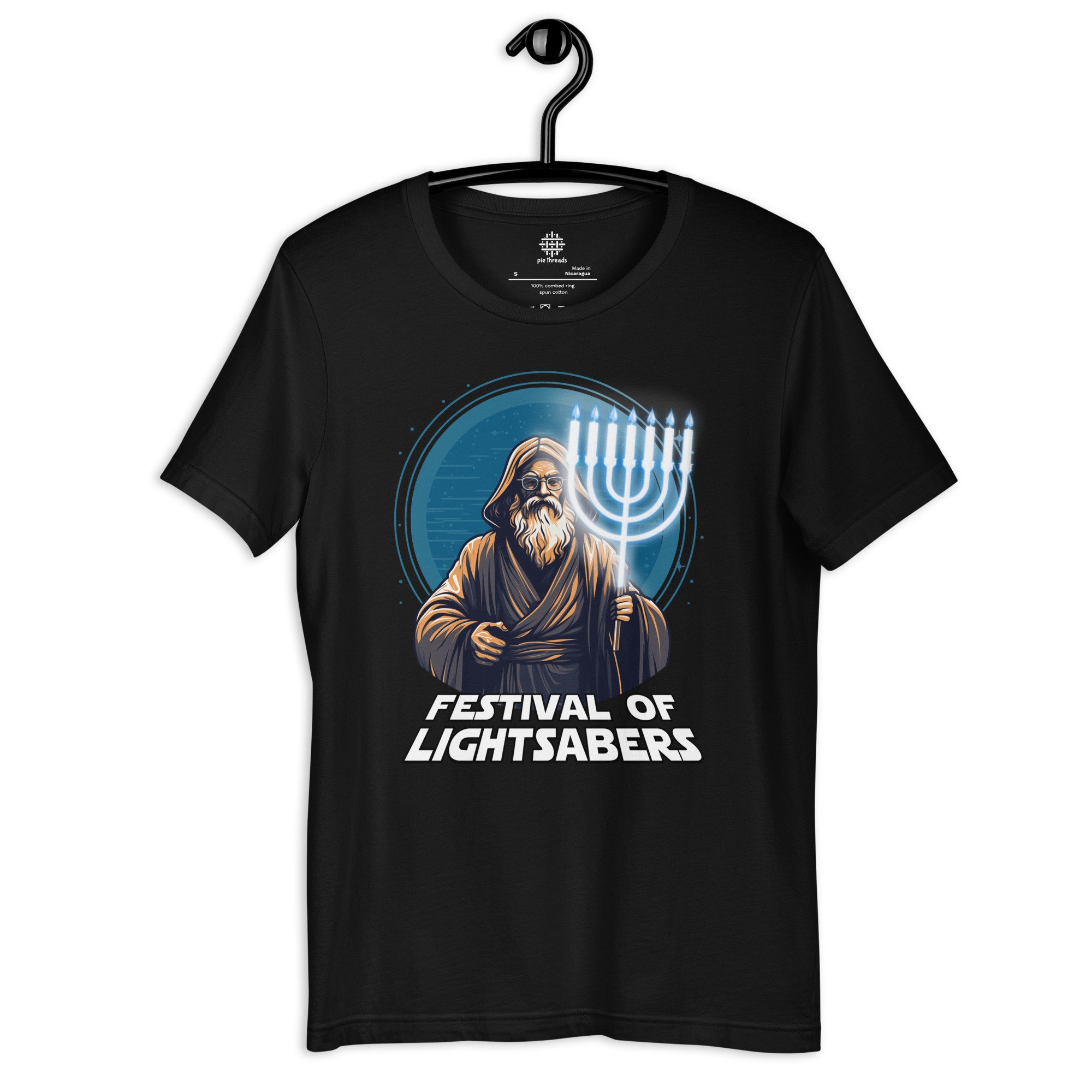 Festival of Lightsabers Tee Jewish Star Wars Inspired Tee Hanukkah ...