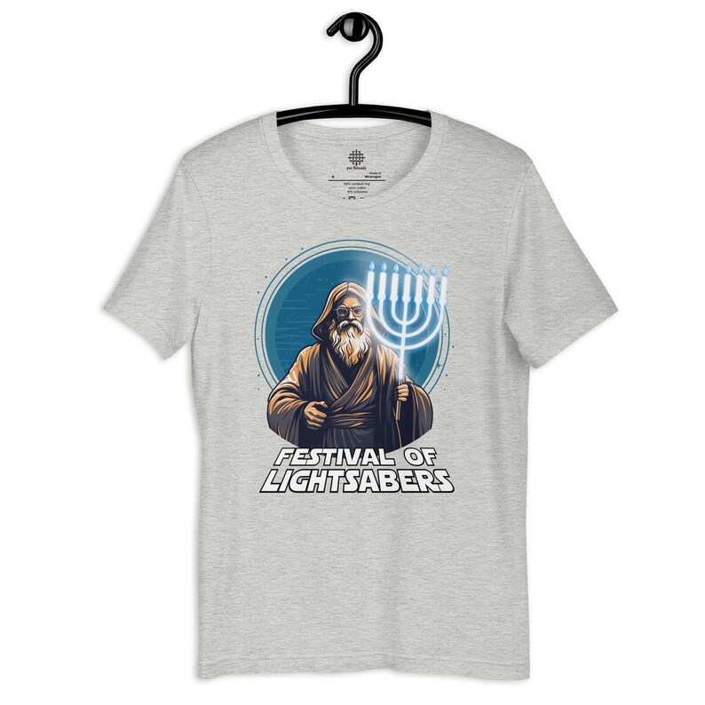 Festival of Lightsabers Tee Jewish Star Wars Inspired Tee Hanukkah ...