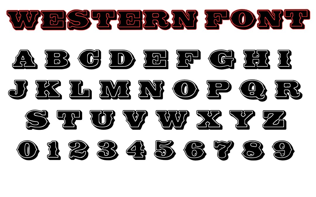 WESTERN FONT SVG, Western Alphabet Font, Zip File Download, Western ...