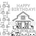Farm Birthday Coloring Card - Etsy