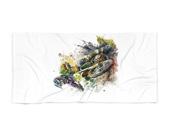Motocross-inspired Dirt Bike Beach Towel - Perfect for Beach Days and ...