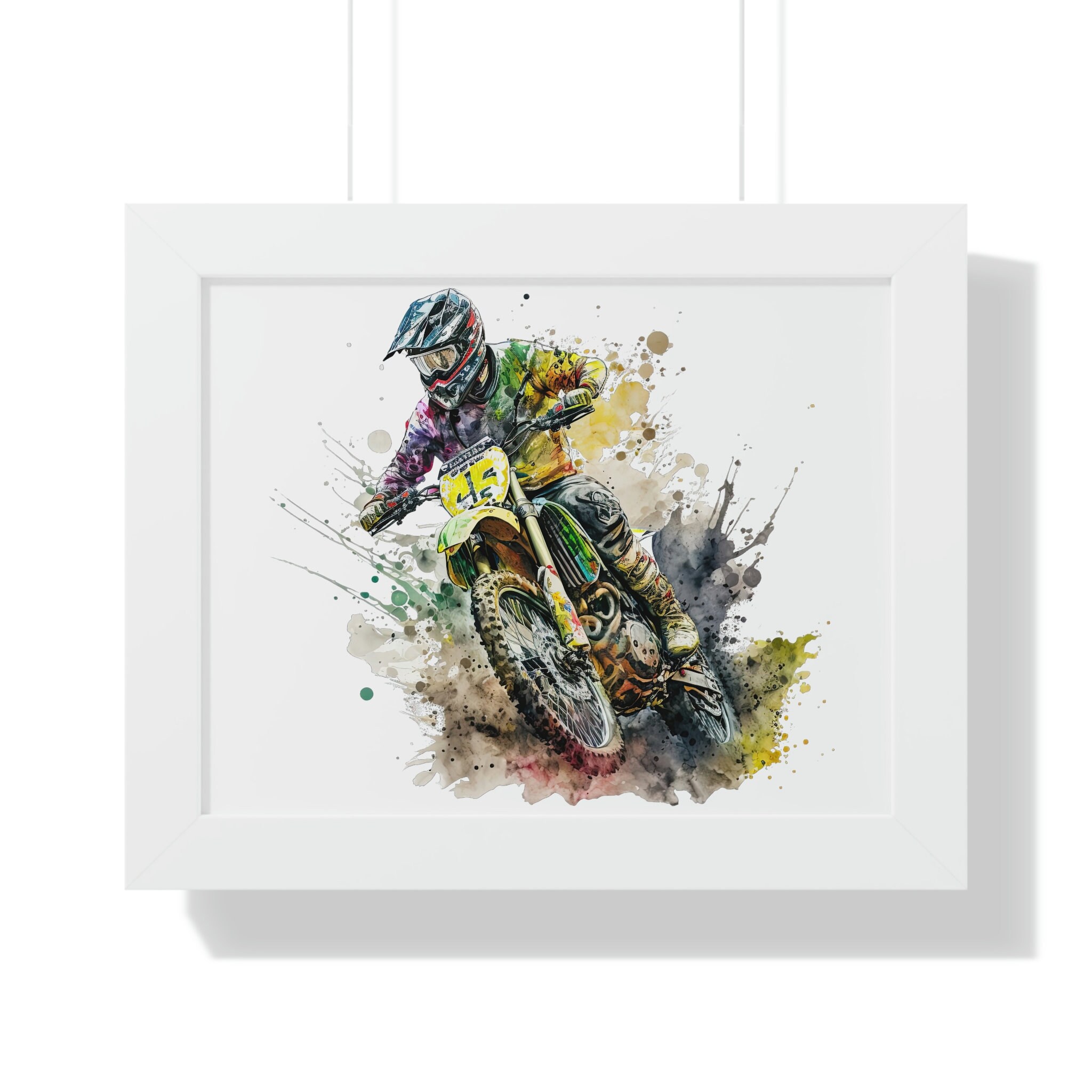 Framed Horizontal Dirt Bike Poster Dirt Bike Decoration College Dorm ...