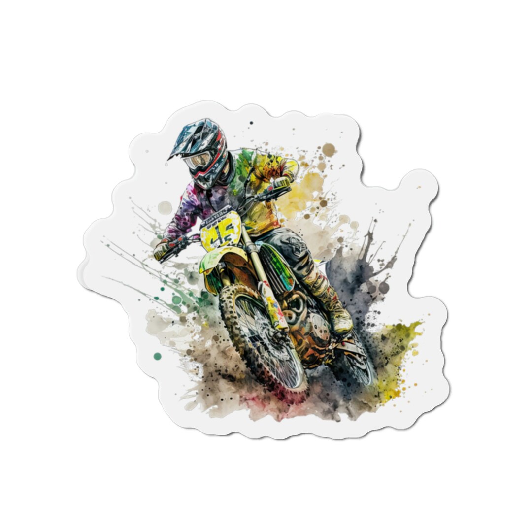 Colorful Die-cut Magnet for Any Dirt Bike Enthusiast | Fridge Decor ...