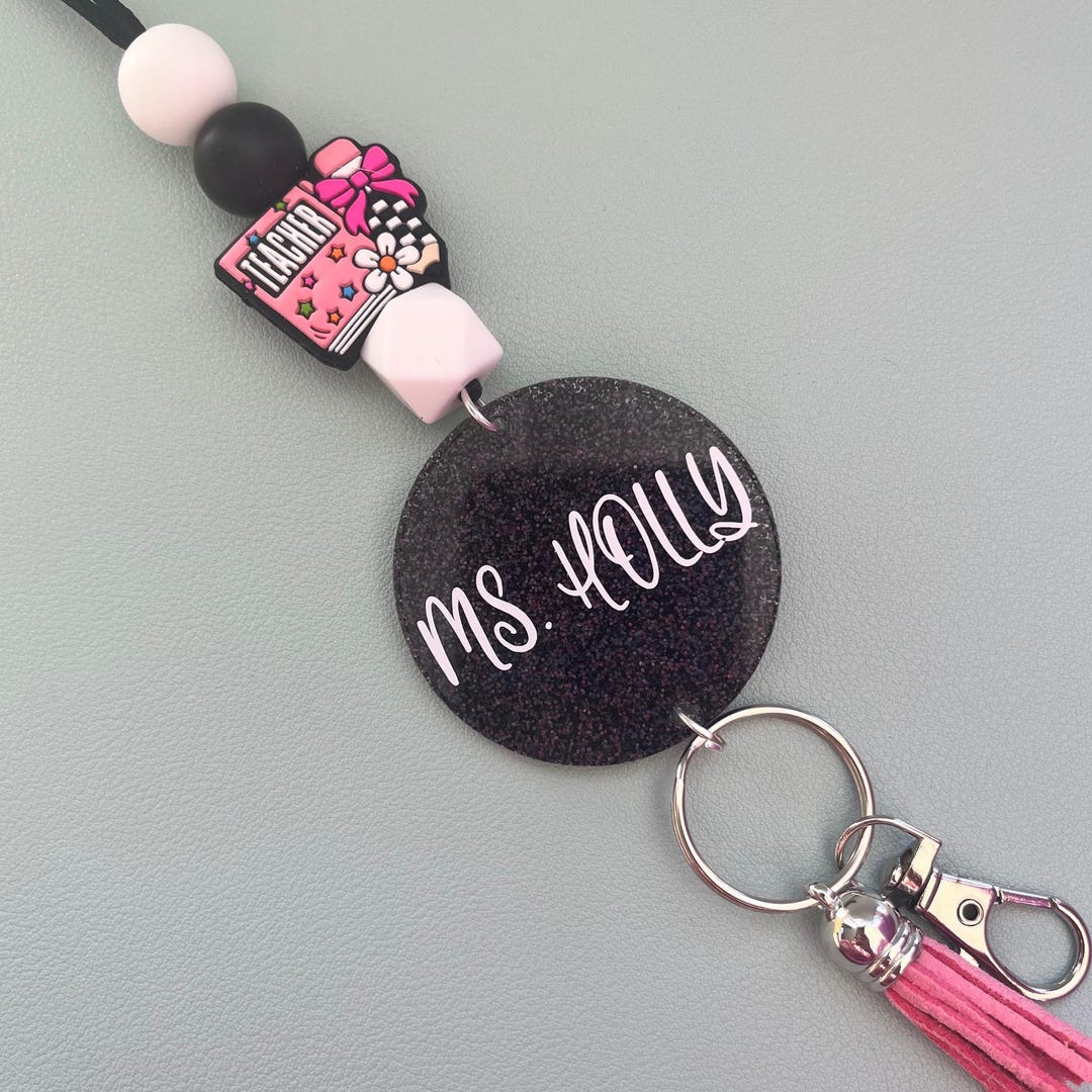 Personalized Teacher Lanyard Name Tag ID Holder Teacher Gift for School ...
