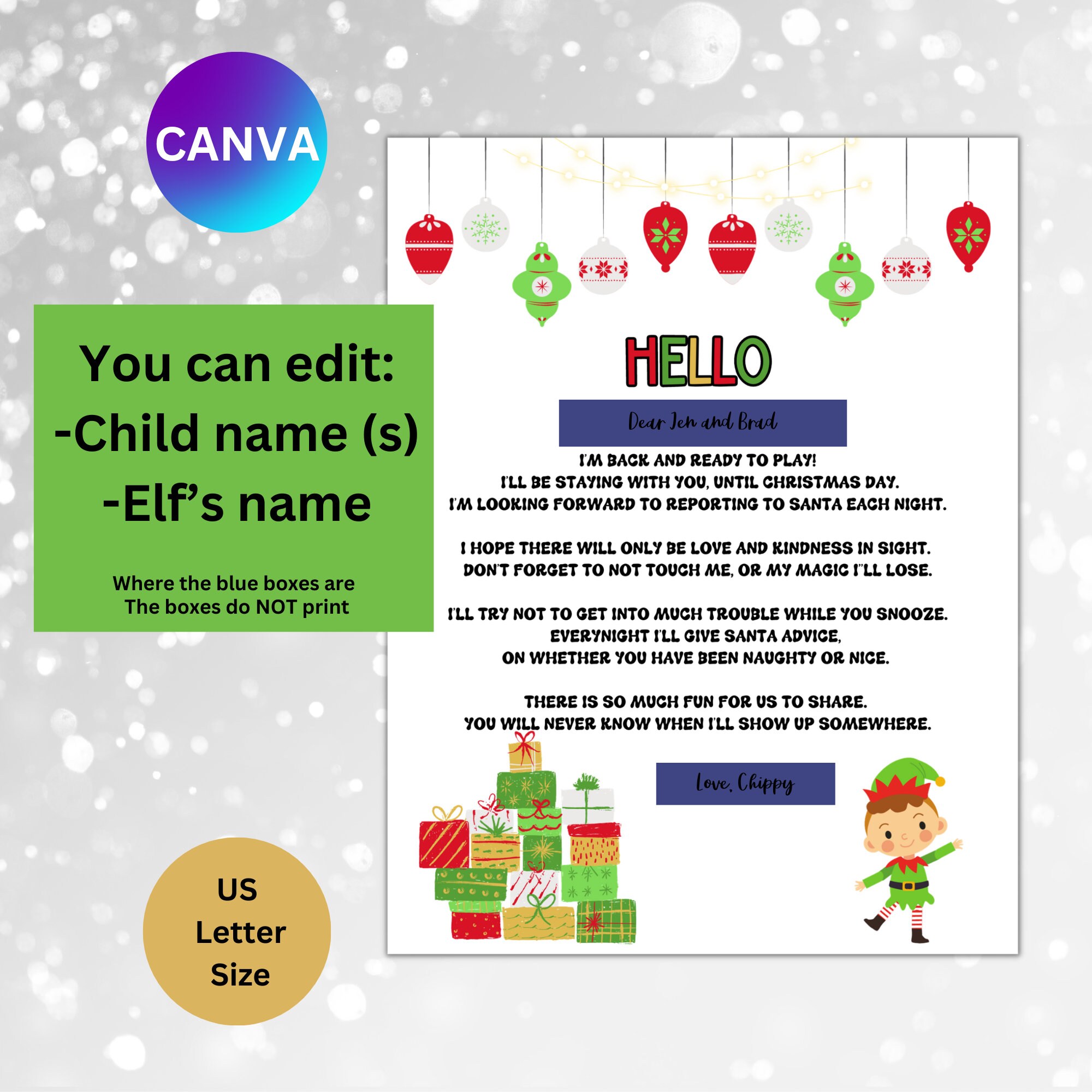 Editable Elf Arrival Letter | Goodbye Elf Letter | Hello From Your Elf ...