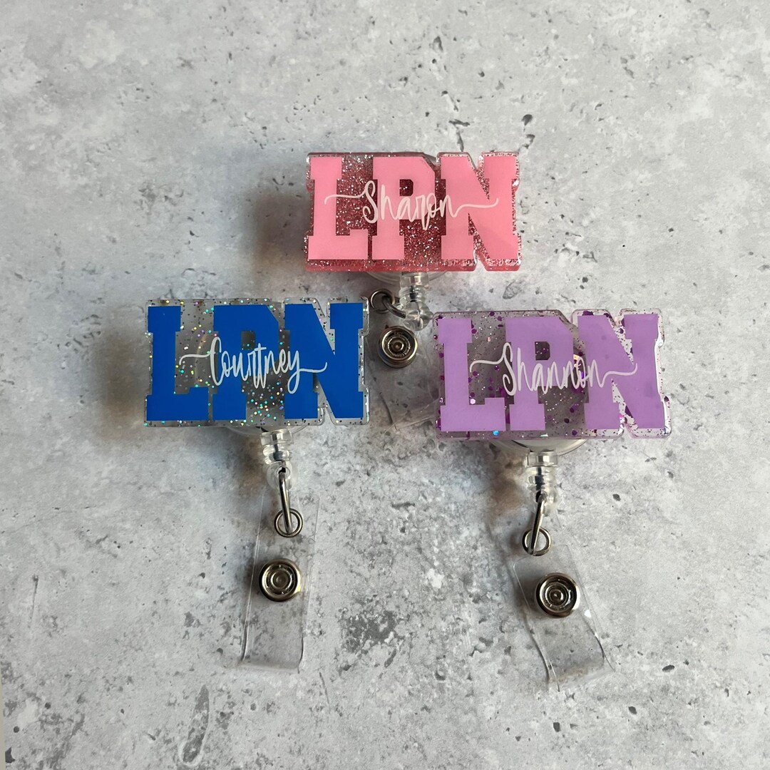 Personalized LPN Badge Reel Licensed Practical Nurse Badge Reel Medical ...
