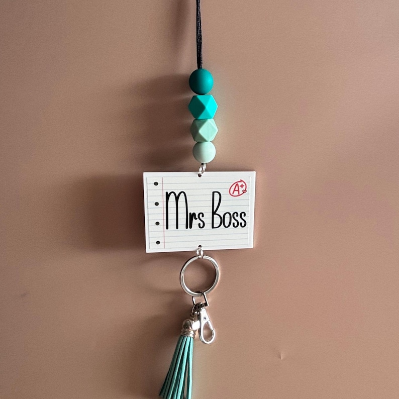 Personalized Teacher Lanyard Custom Beaded Silicone Accessory Classroom ...
