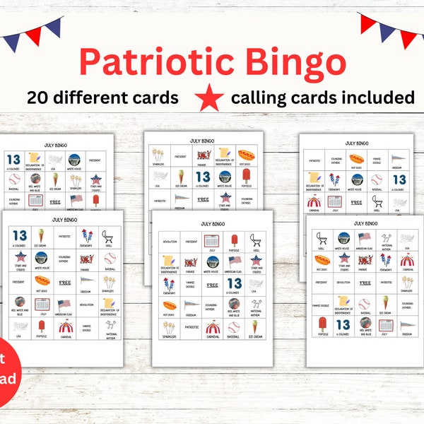 4th of July Bingo - Etsy