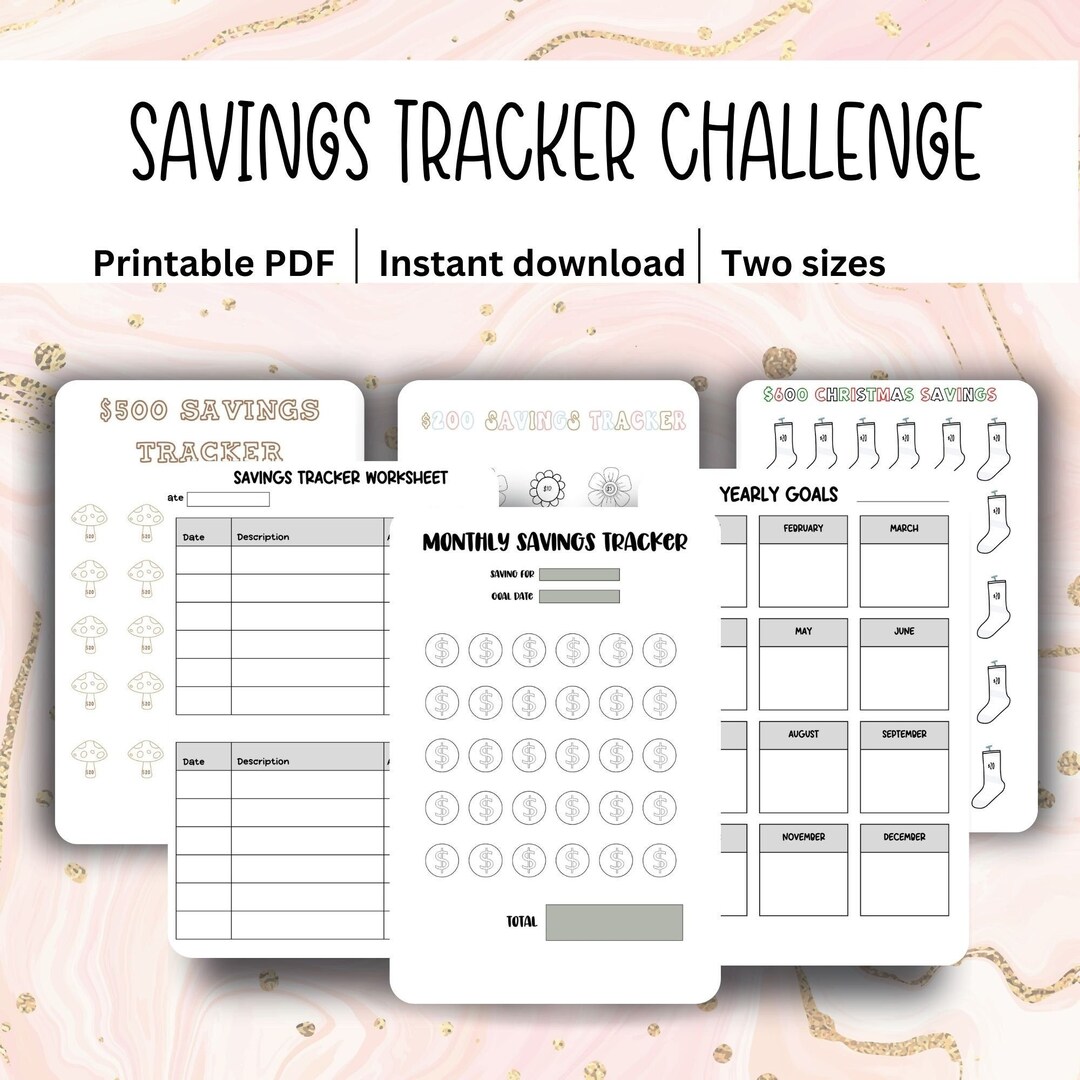 Savings Tracker Challenge Printable Savings Printable - Etsy Australia