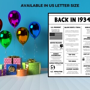 90th Birthday Games Bundle 90th Birthday Party Games 1934 Trivia Born ...