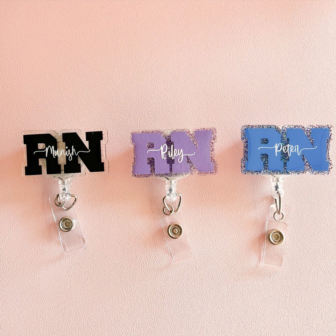 Personalized RN Badge Reel Nurse Badge Reel Medical ID Holder Nurse ...