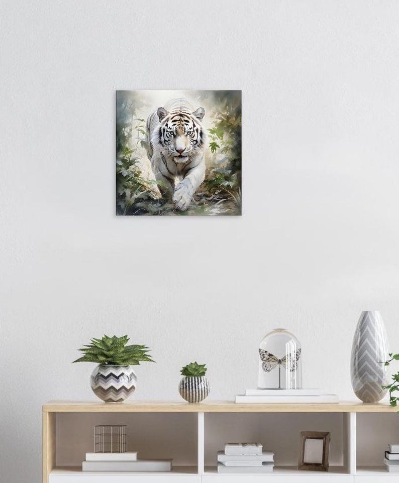 Wall Decoration White Tiger - Etsy