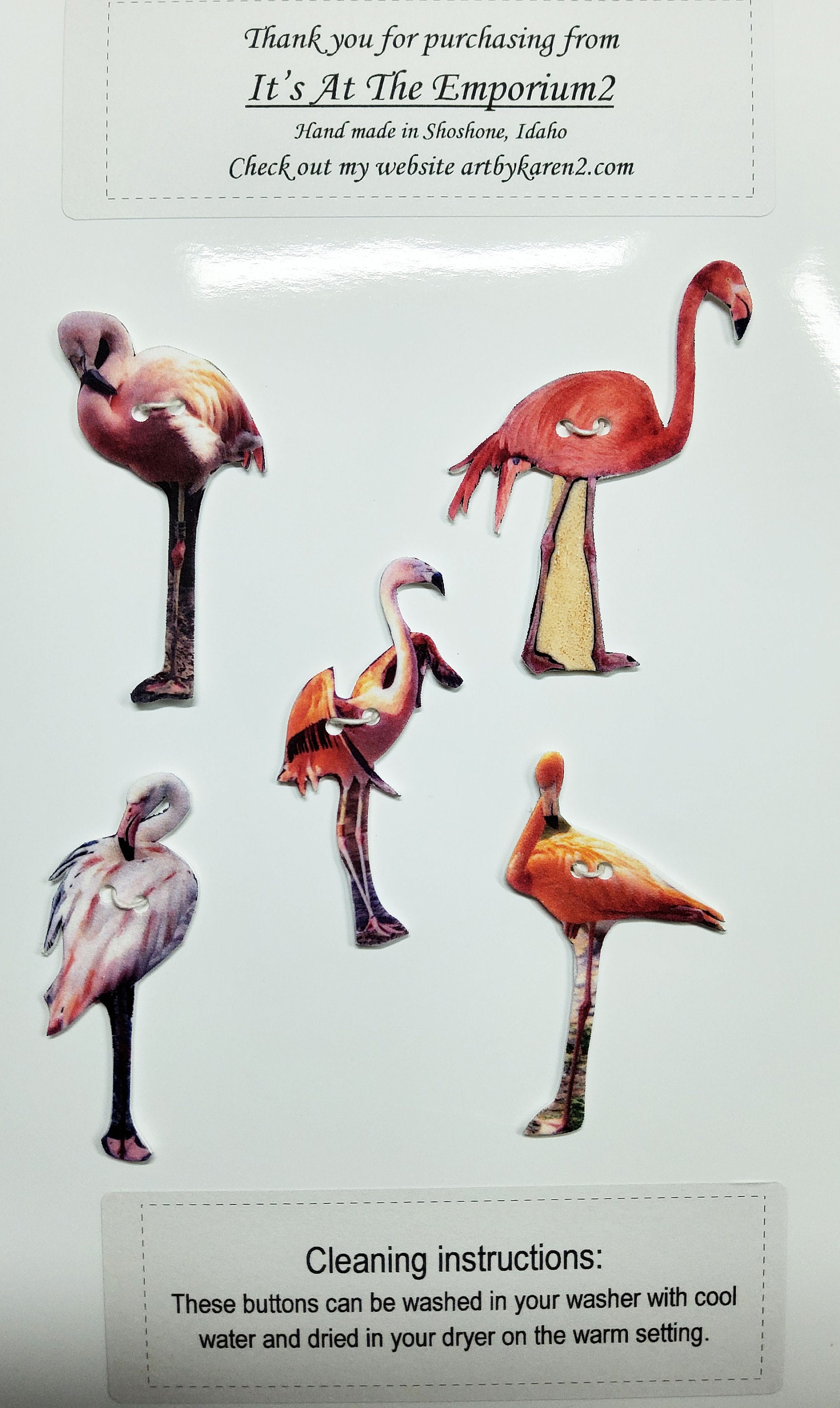 Flamingo Buttons #2 Set of 5 - Etsy