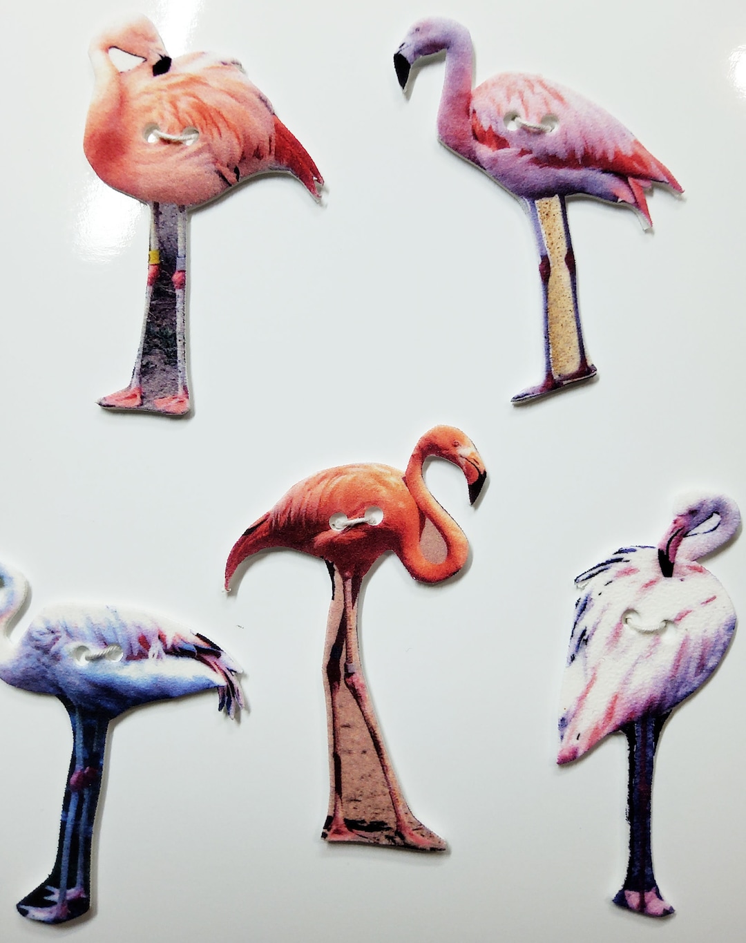 Flamingo Buttons #1 - Set of 5 - Etsy