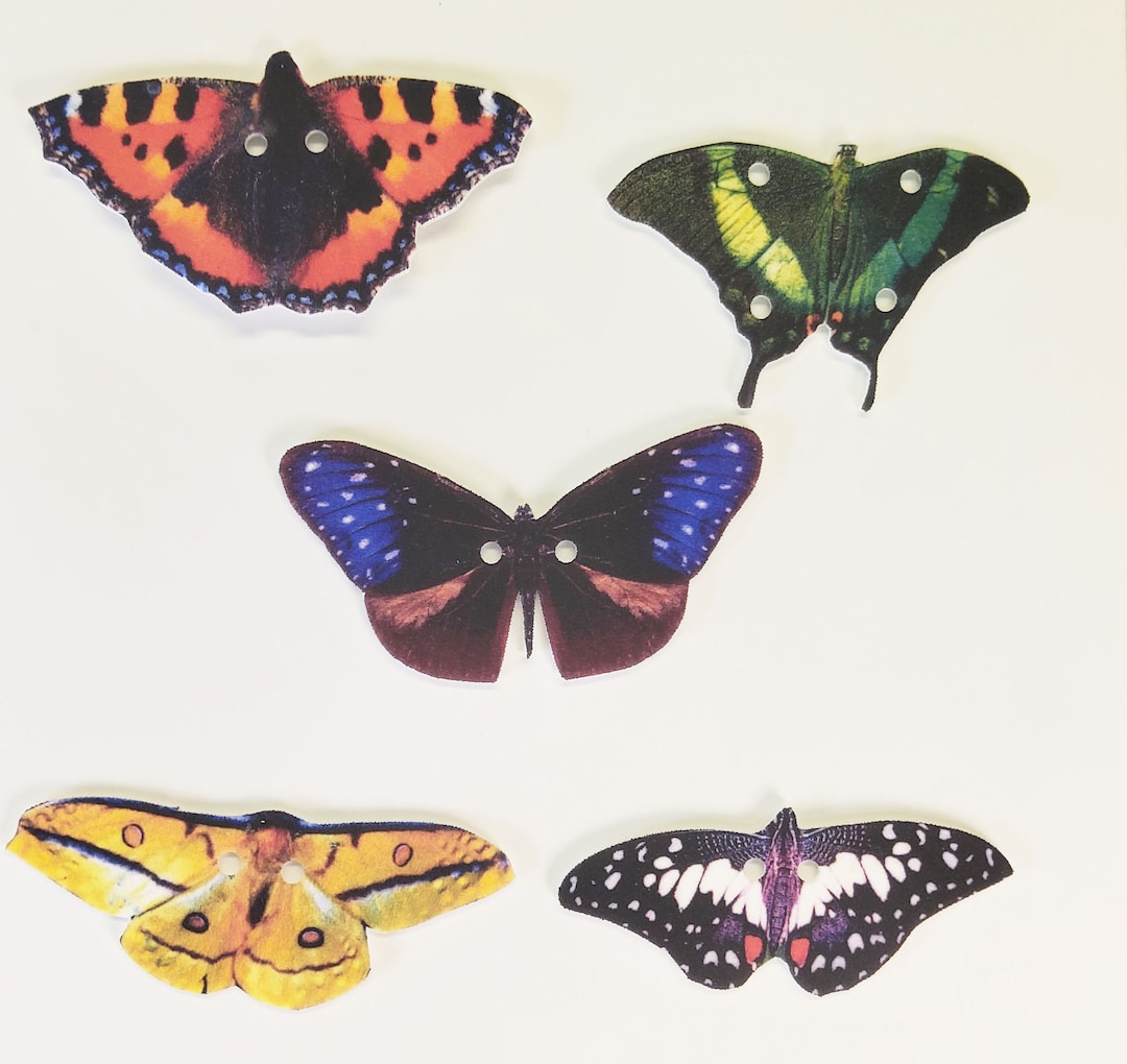 Butterfly Buttons#3 - Set of 5 - Etsy
