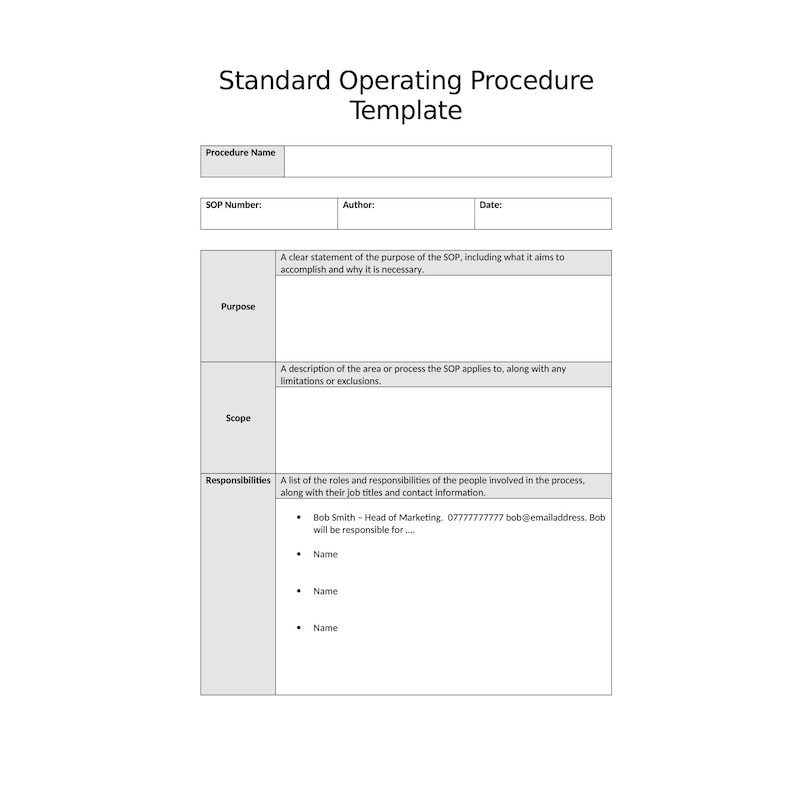 Optimised SOP Template - Digital Download for Streamlining Business ...