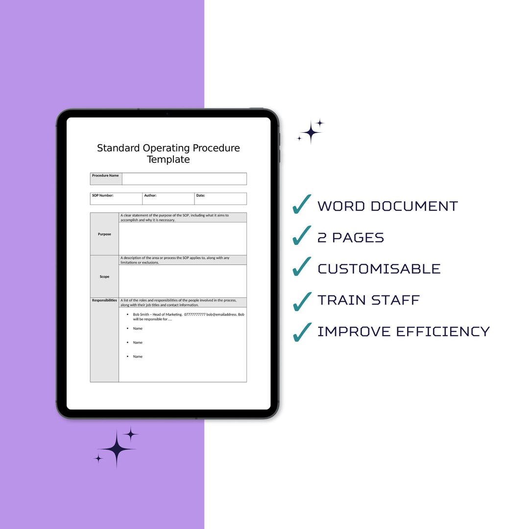 Optimised SOP Template - Digital Download for Streamlining Business ...