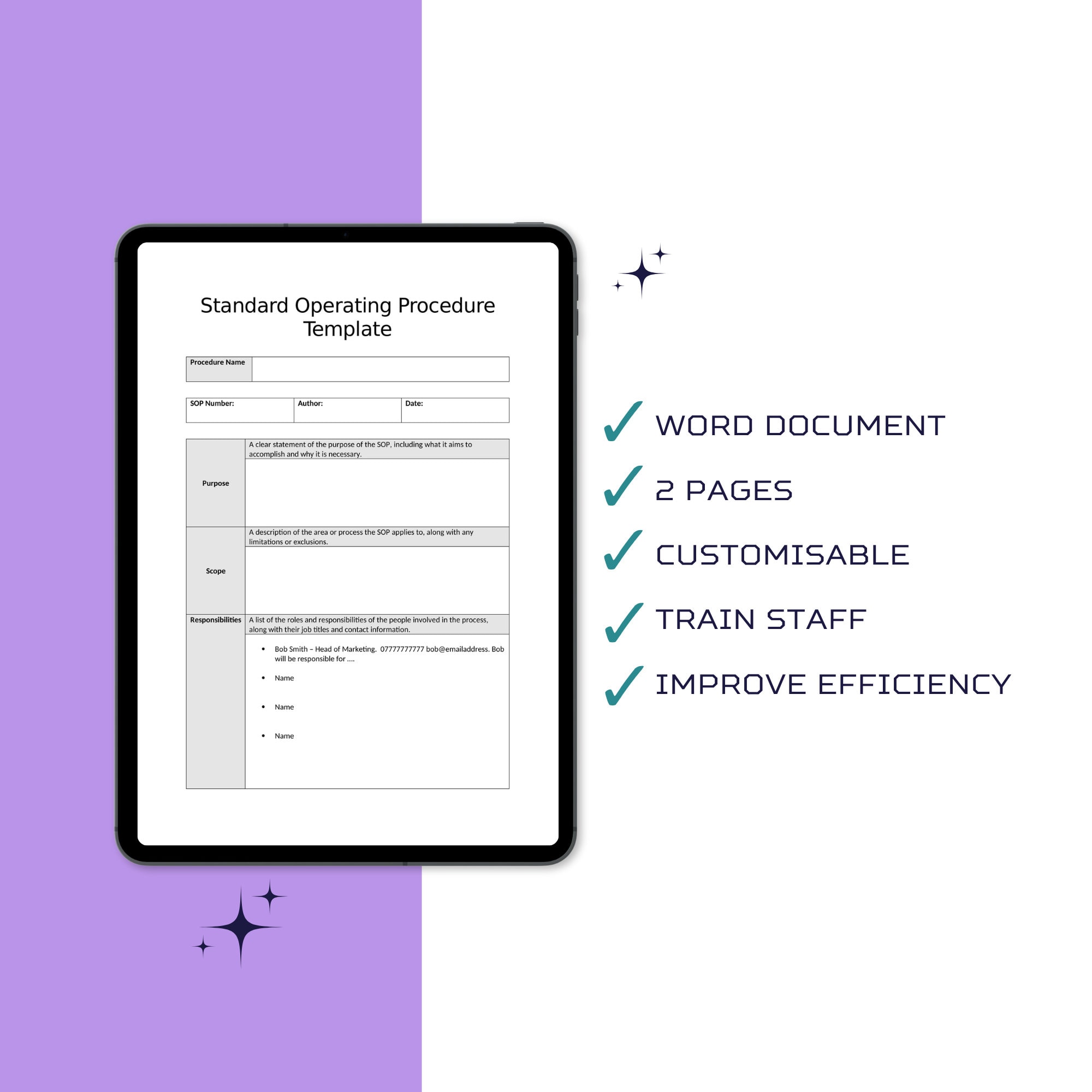 Optimised SOP Template - Digital Download for Streamlining Business ...