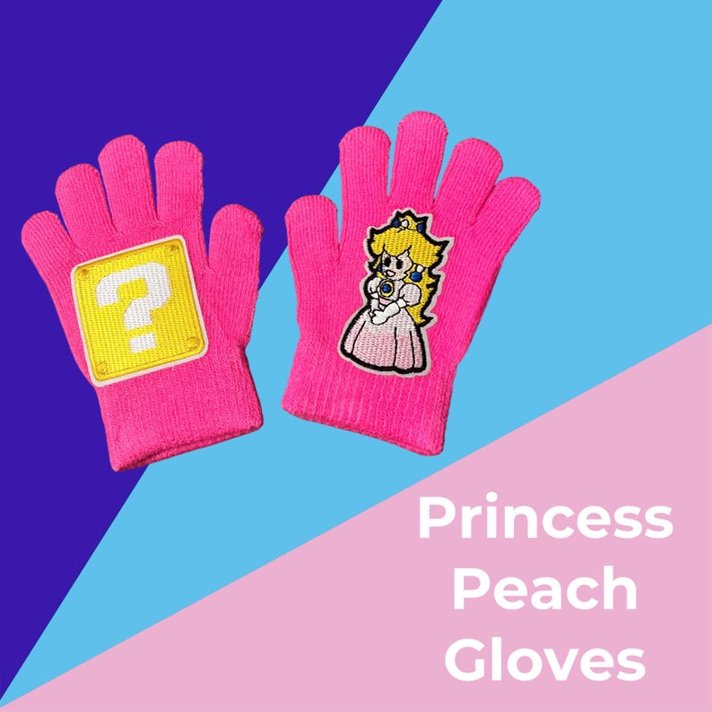 Princess Peach Character Gloves - Etsy