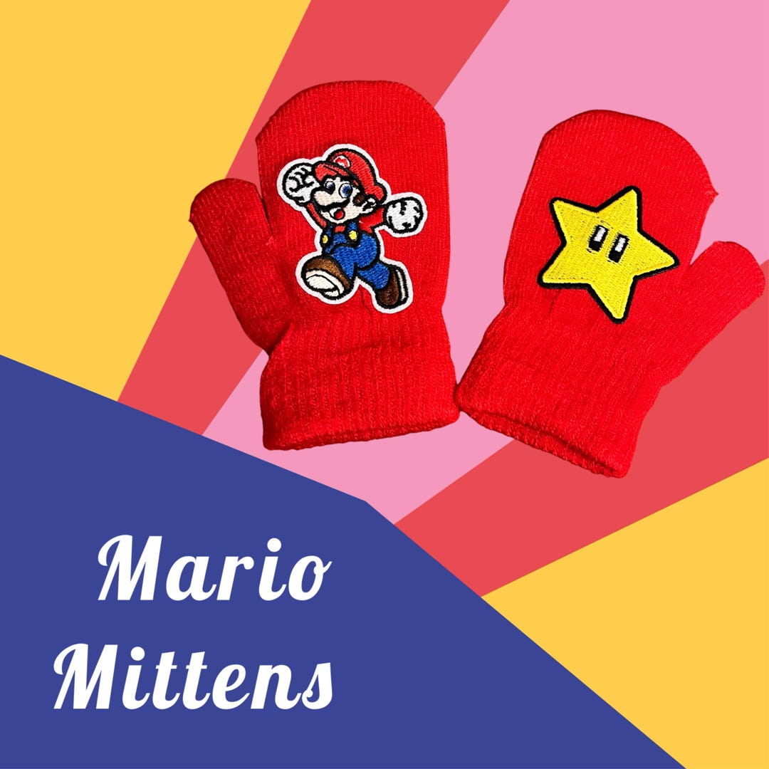 Super Mario Gloves for Kids - Etsy