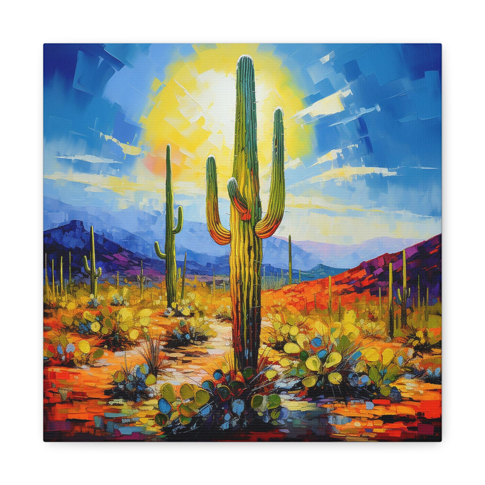 Saguaro Cactus Canvas Print Western Wall Art Cactus Lover - Etsy