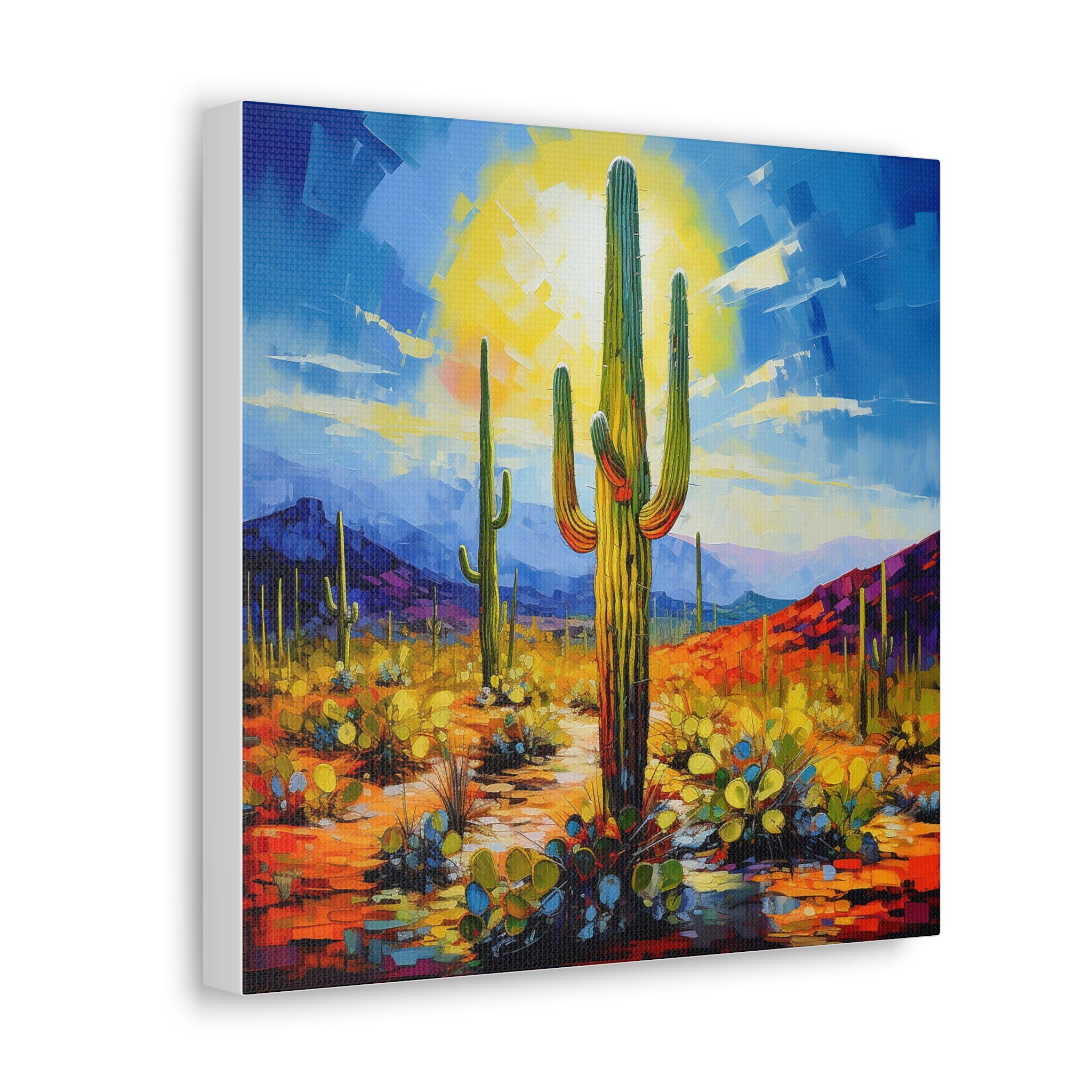 Saguaro Cactus Canvas Print Western Wall Art Cactus Lover - Etsy