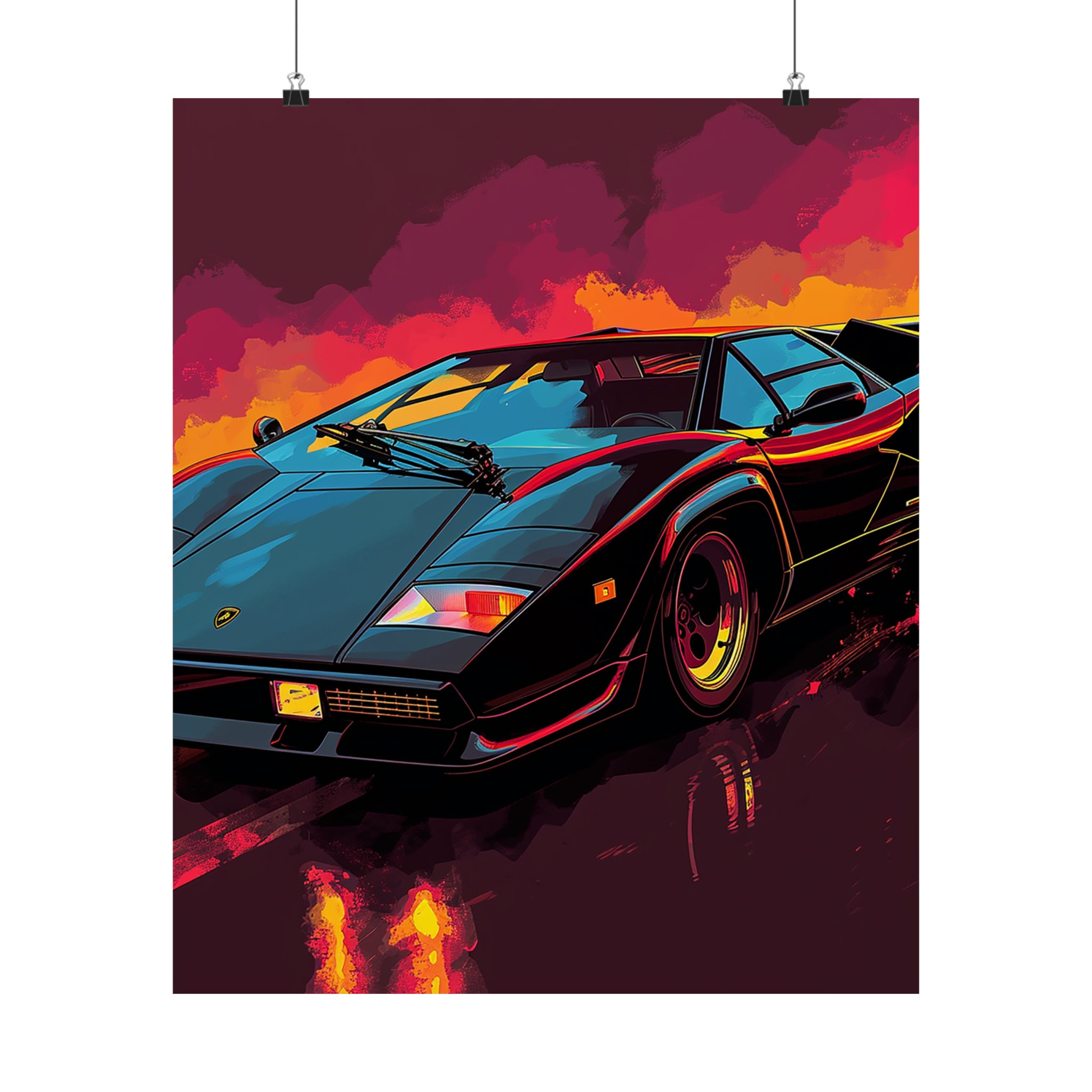 Classic Lamborghini Countach Poster for Car Guys Sports Car Wall Decor ...