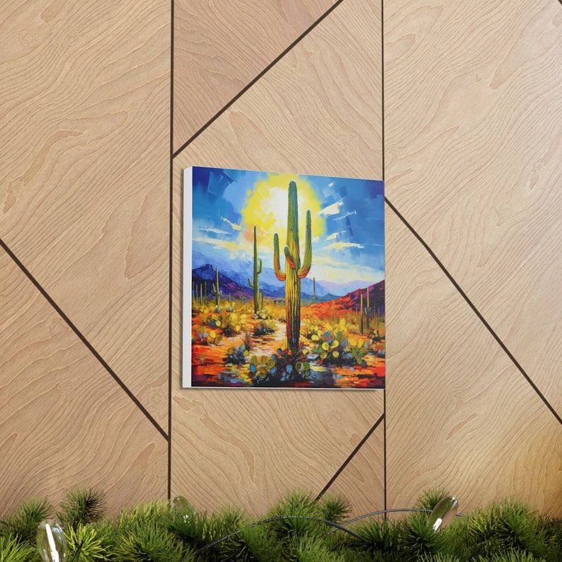 Saguaro Cactus Canvas Print Western Wall Art Cactus Lover - Etsy
