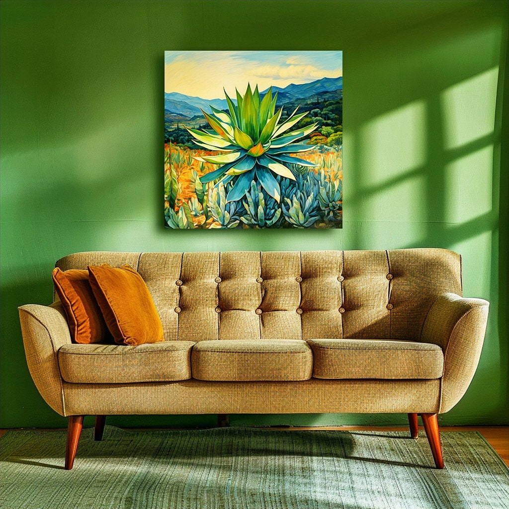 Agave Cactus Plant Canvas Print - Desert Wall Art - Cactus Lover Gift ...