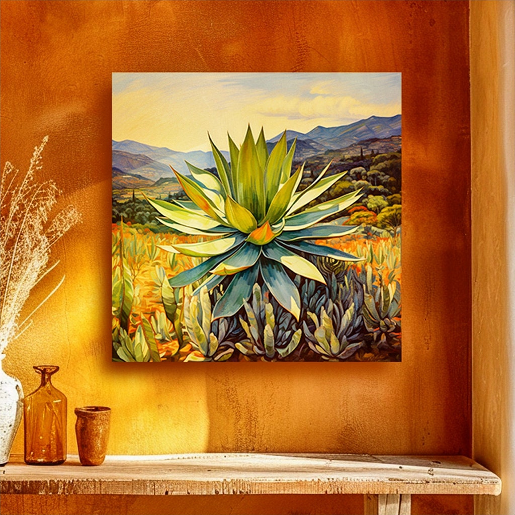 Agave Cactus Plant Canvas Print - Desert Wall Art - Cactus Lover Gift ...