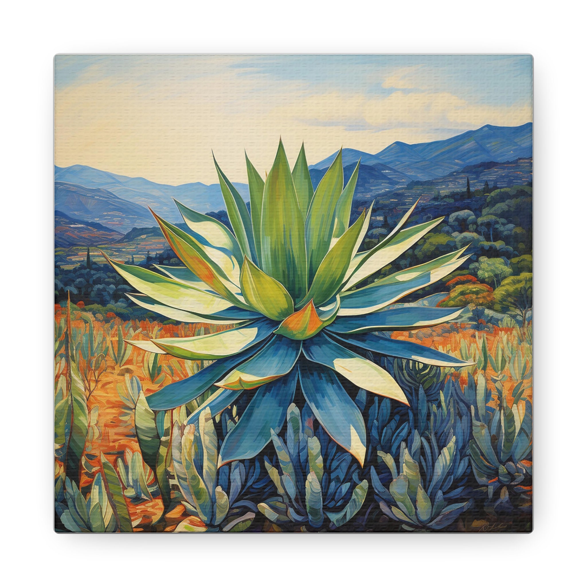 Agave Cactus Plant Canvas Print - Desert Wall Art - Cactus Lover Gift ...