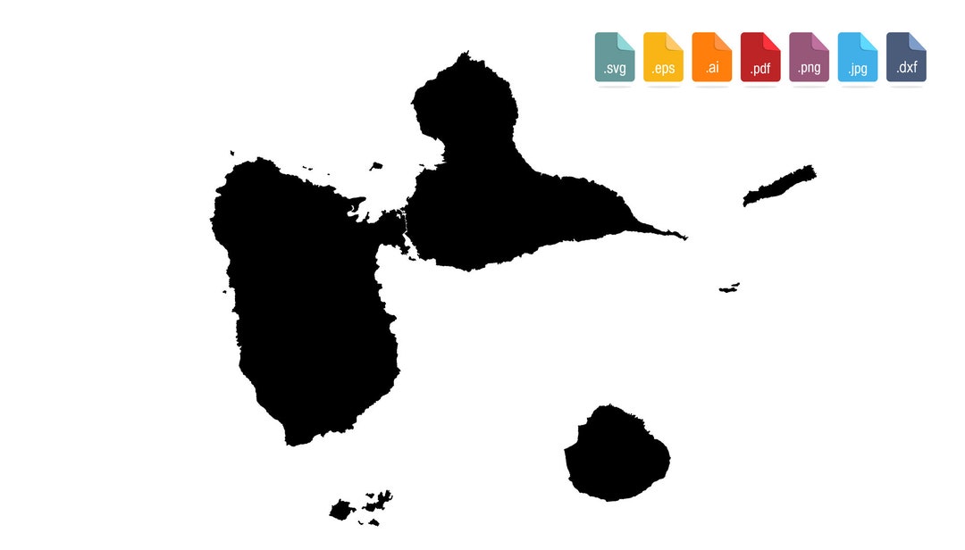 Guadeloupe Map Svg, Gwadloup Map Svg, Guadeloupean Creole French Svg ...
